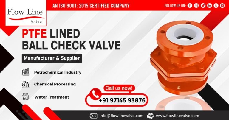 Supplier of PTFE Lined Ball Check Valve in Punjab | Flowline Valve