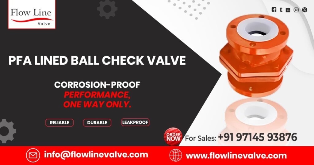 PFA Lined Ball Check Valve in Mumbai | Flowline Valve